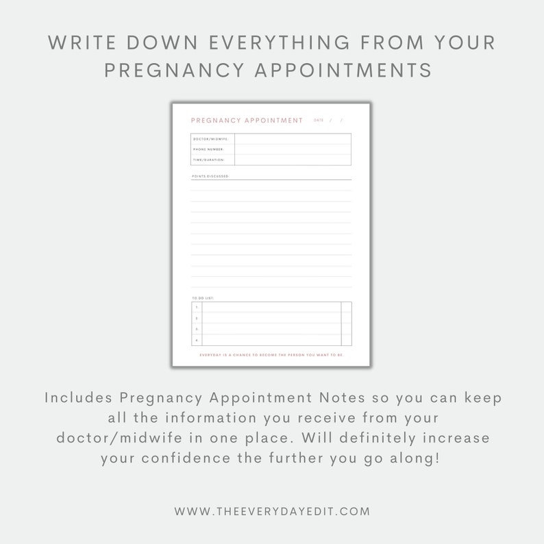 Pregnancy Planner Printable Bundle, Baby Essentials Checklist, Hospital ...