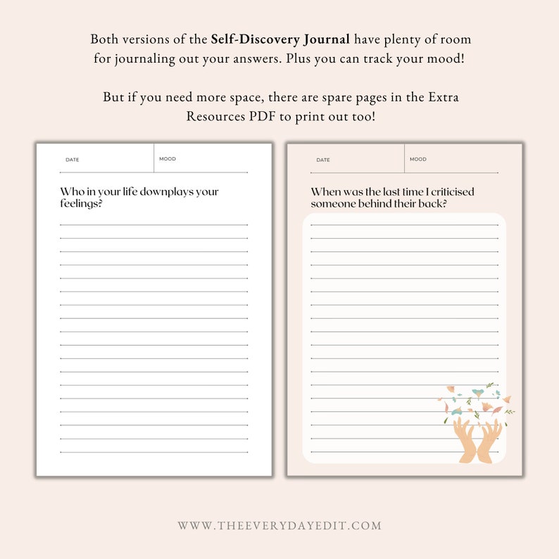 Self-discovery Journal Prompts, Shadow Work Journal, Mini Ebook ...