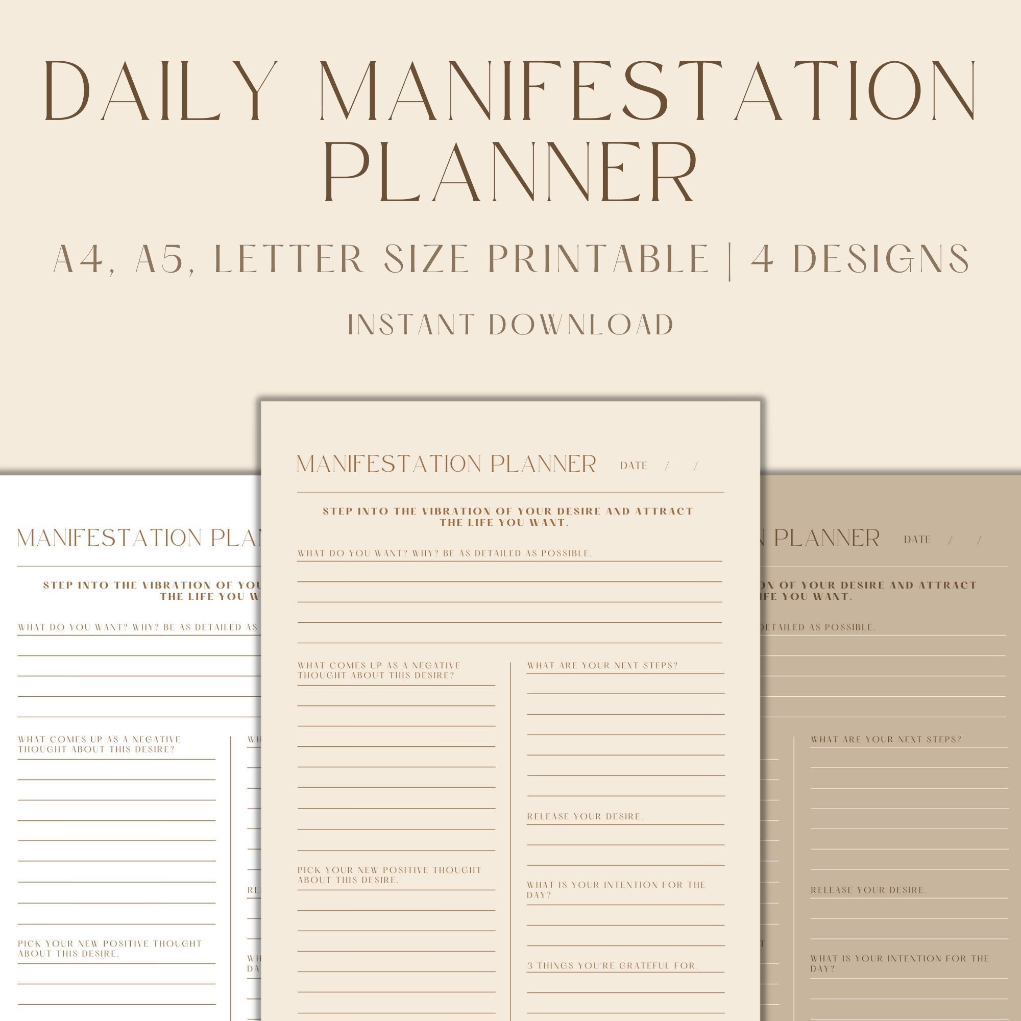 Daily Manifestation Planner Printable, Daily Planner, Manifestation ...