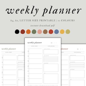 Weekly Planner Printable, Weekly Schedule Printable, Weekly Tracker ...