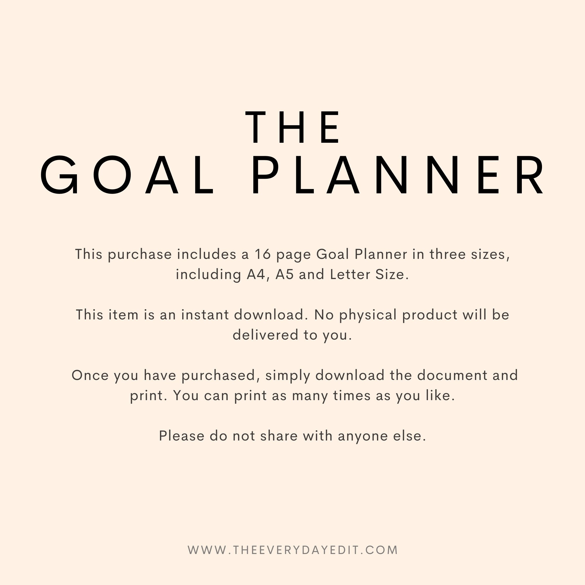Goal Planner Printable Goal Journal Goal Tracker Printable - Etsy