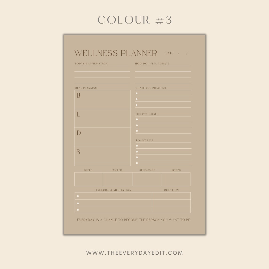 Daily Wellness Planner Printable, Daily Planner, Wellness Tracker ...
