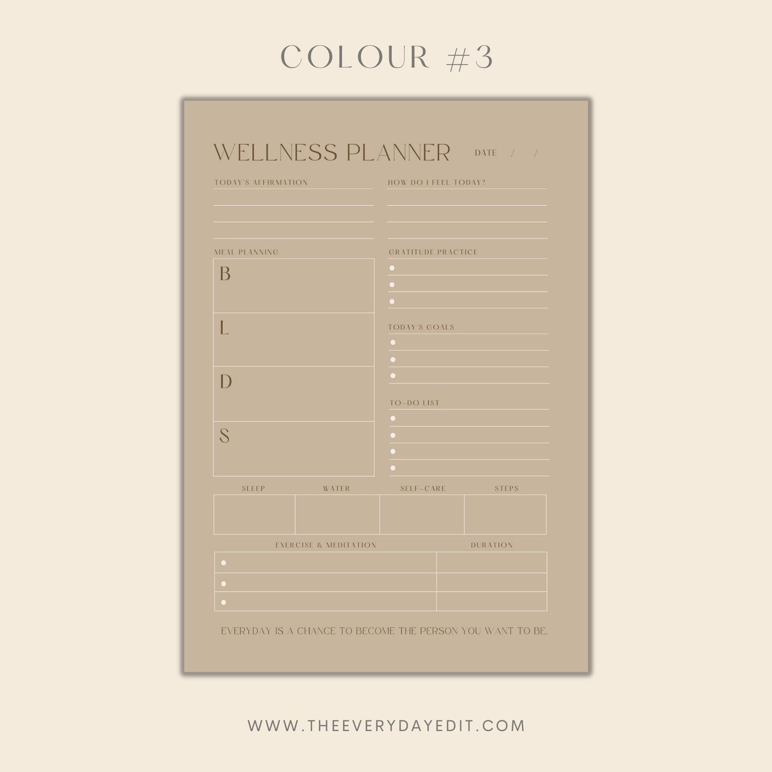Daily Wellness Planner Printable, Daily Planner, Wellness Tracker ...