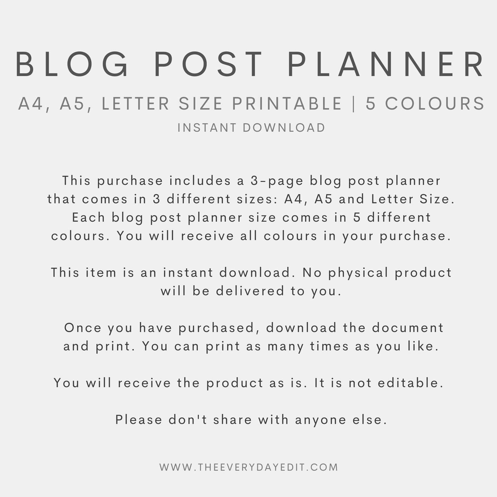 Blog Post Planner Printable, Blog Planner, Blog Post Checklist ...