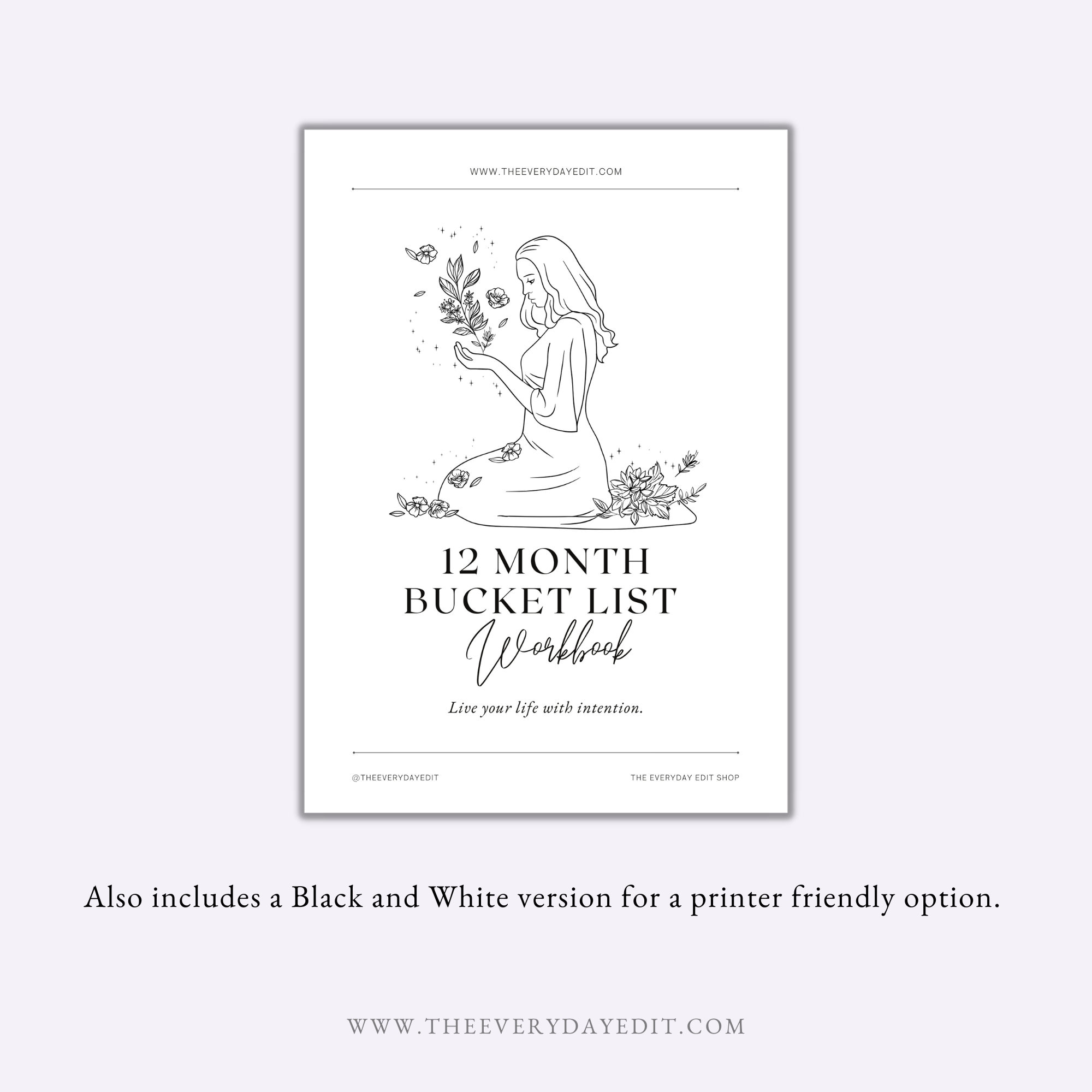 12 Month Bucket List Workbook Printable Bucket List Tracker - Etsy