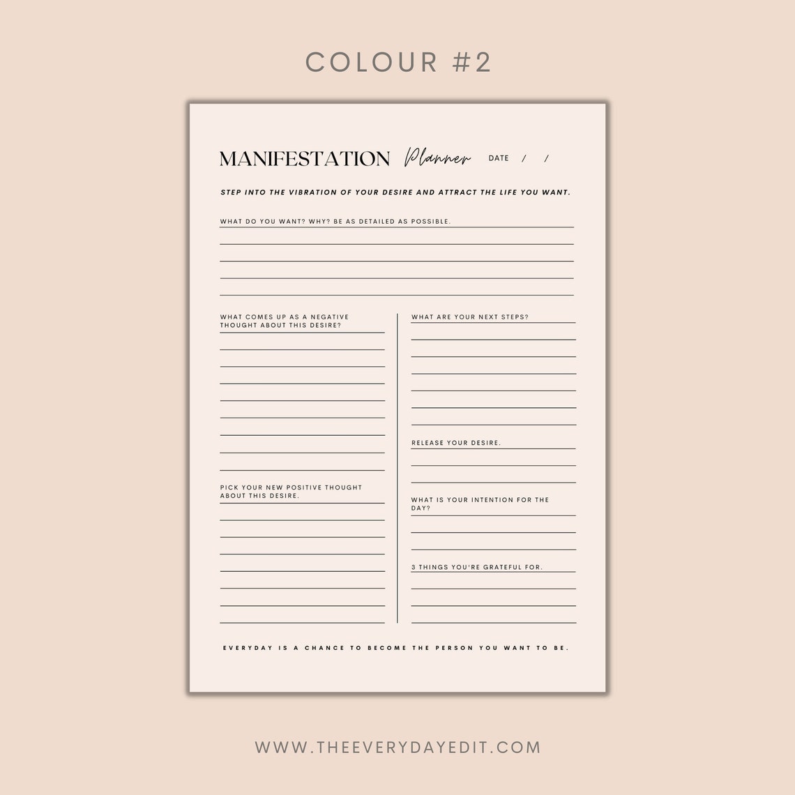 Daily Manifestation Planner Printable, Daily Planner, Manifestation ...