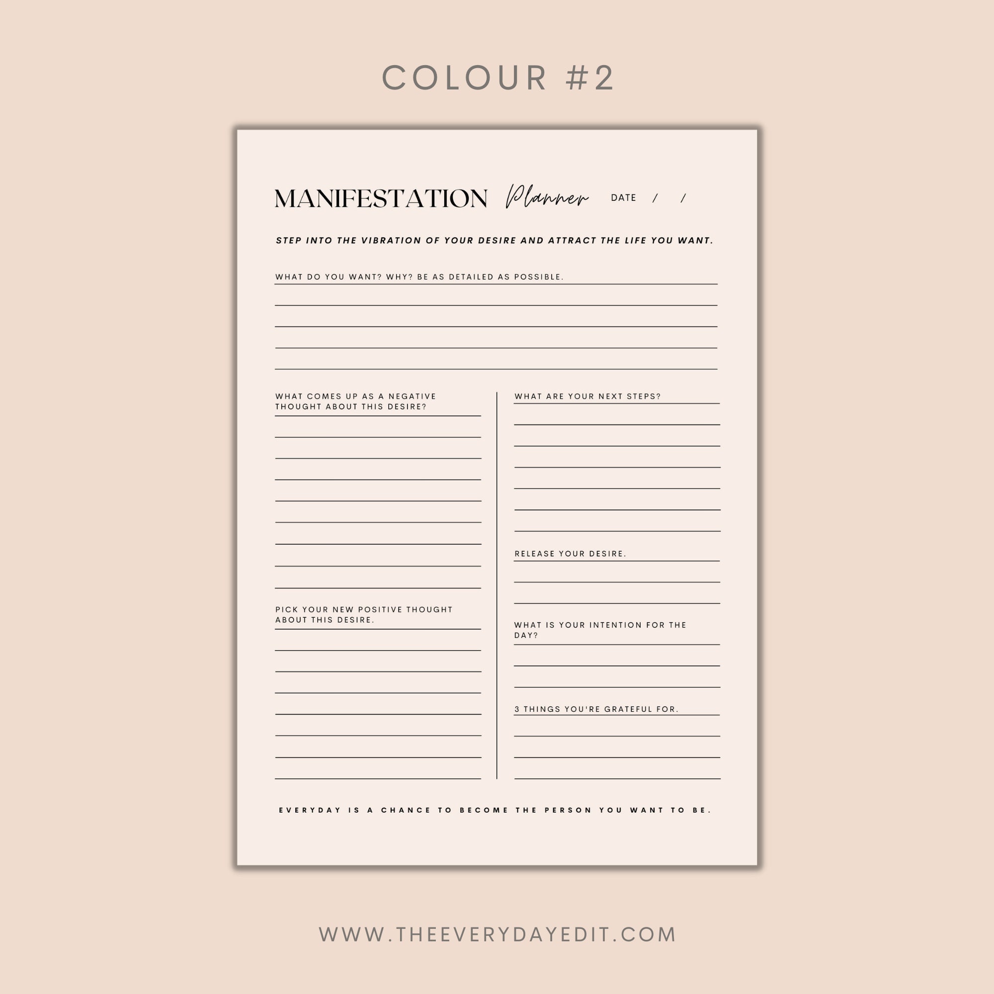 Daily Manifestation Planner Printable, Daily Planner, Manifestation ...