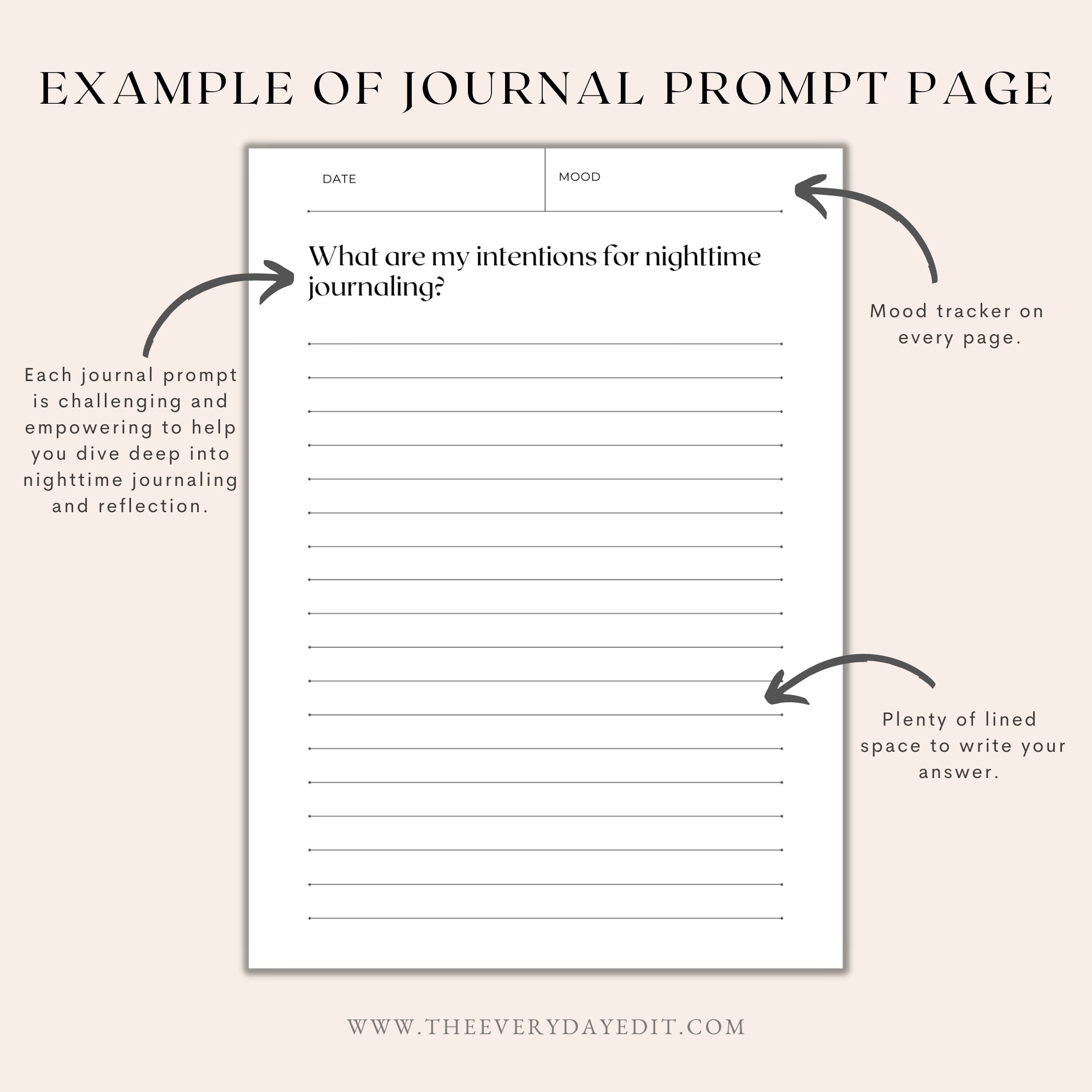 The Nighttime Journal Printable Night Journal Prompts - Etsy