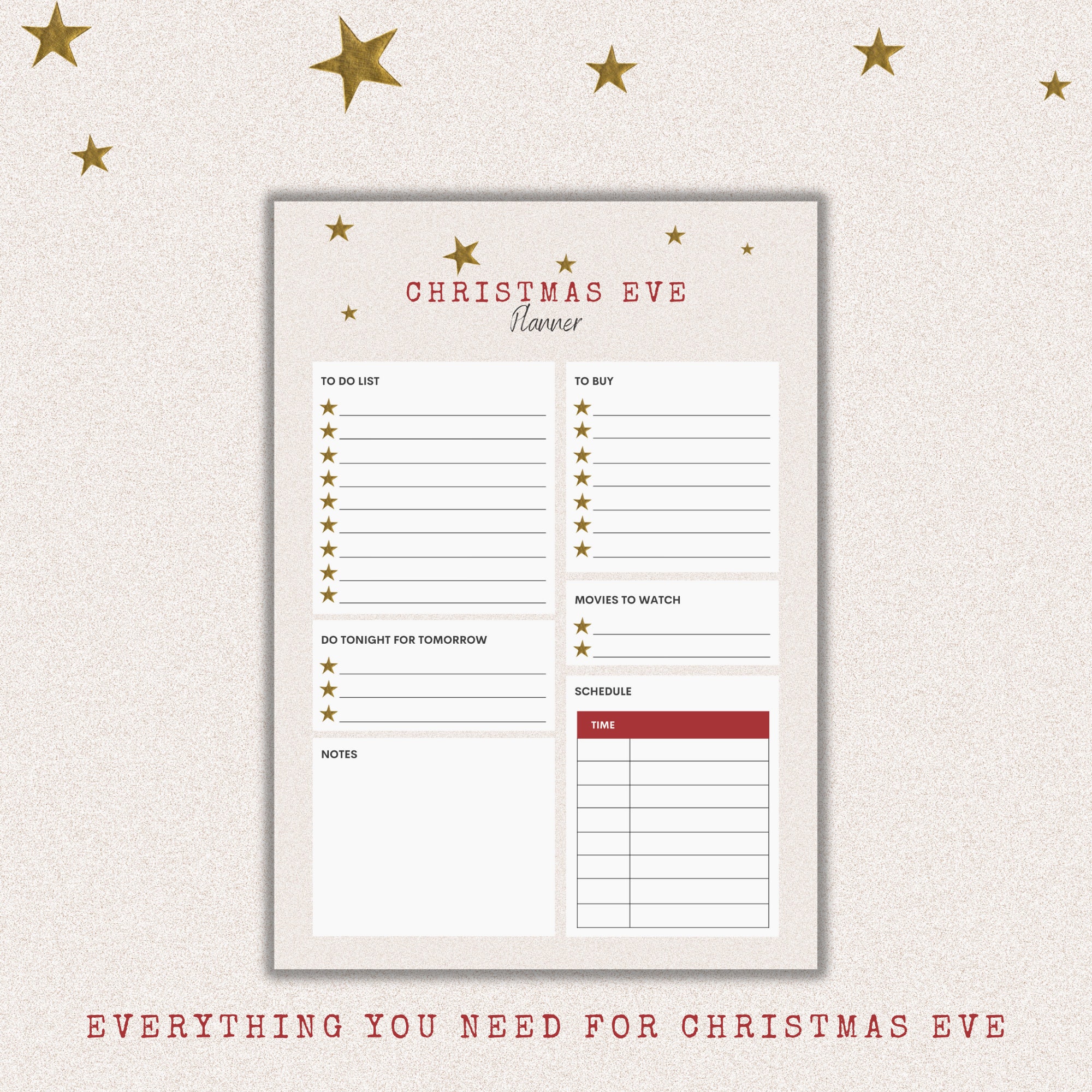 Christmas Planner Printable | Christmas Day Planner | Christmas Eve ...