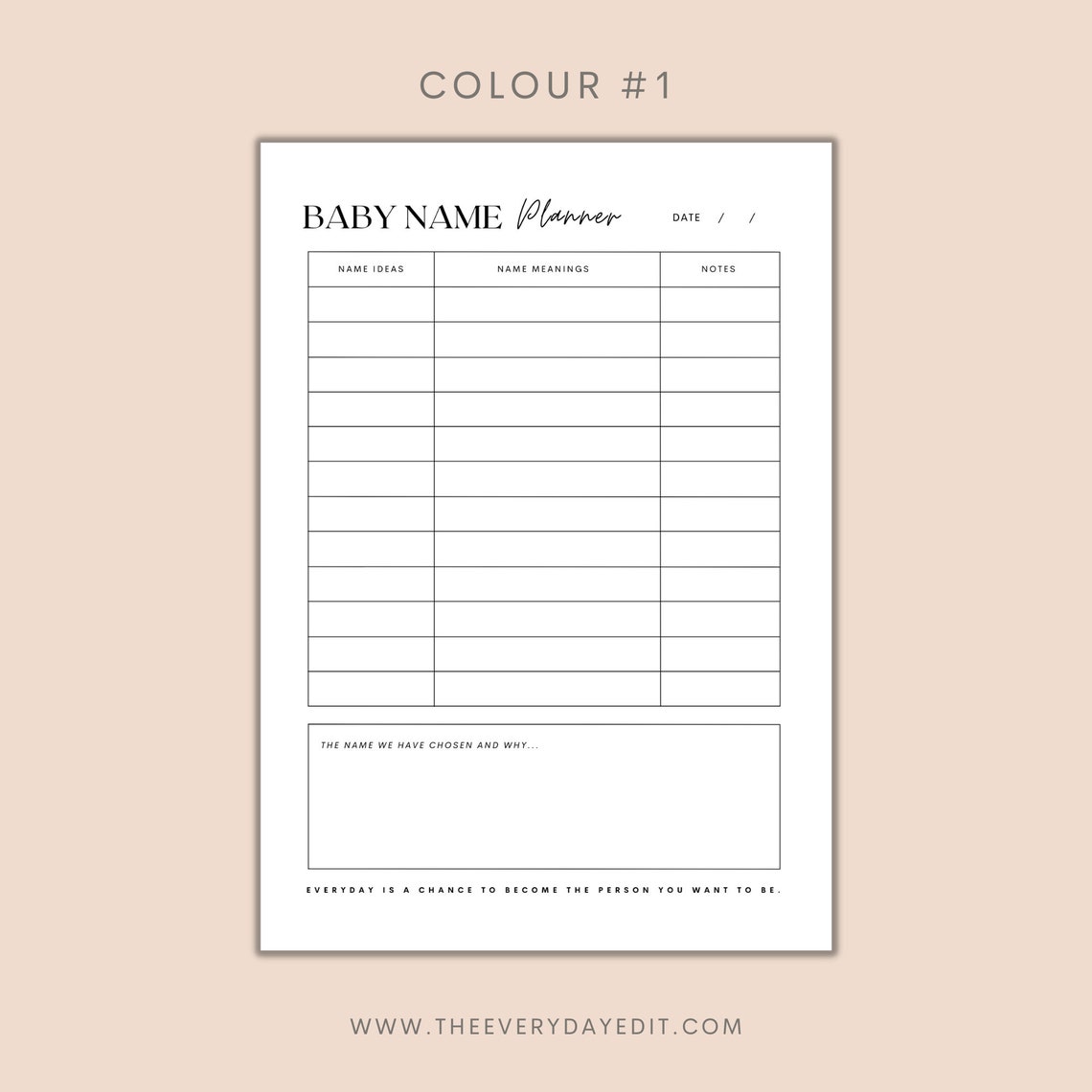 Baby Name Planner Printable, Baby Name Tracker, Baby Name Ideas ...