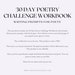 30 Day Poetry Challenge Workbook Printable, Poetry Prompts, Writing ...