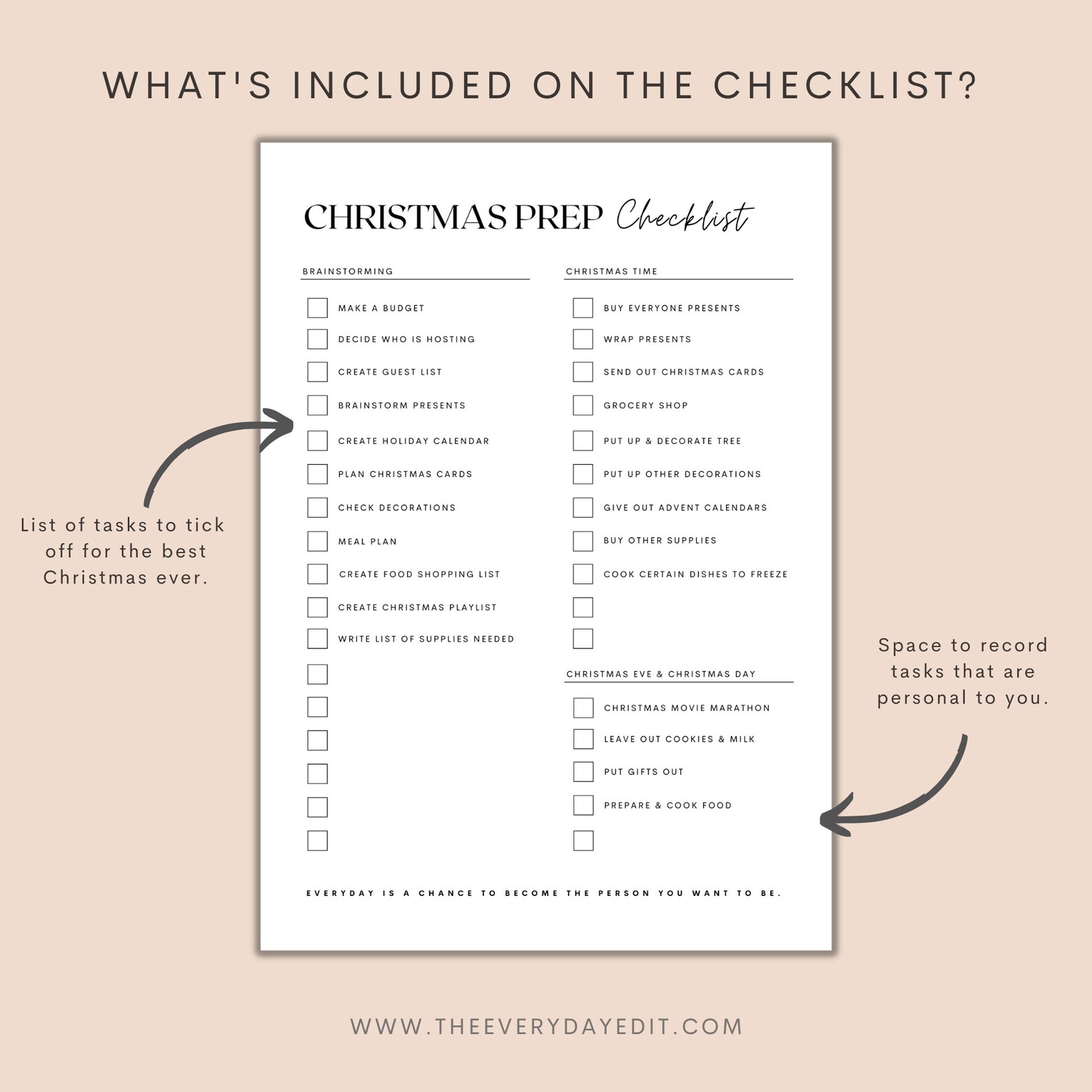 Christmas Preparation Checklist Printable, Christmas Checklist ...