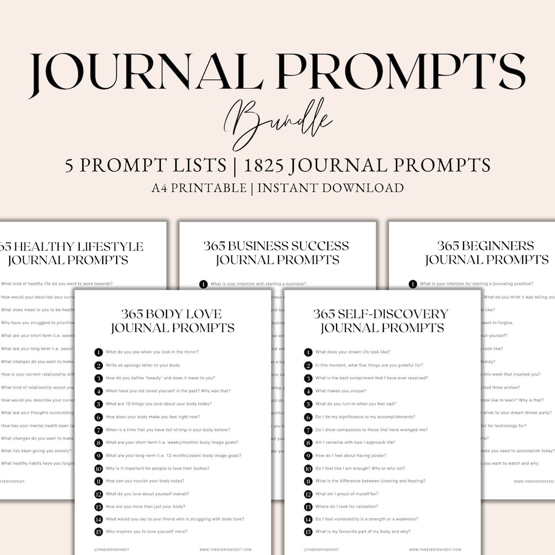 List of Journal Prompts Printable, Self Discovery Journal, Beginner ...