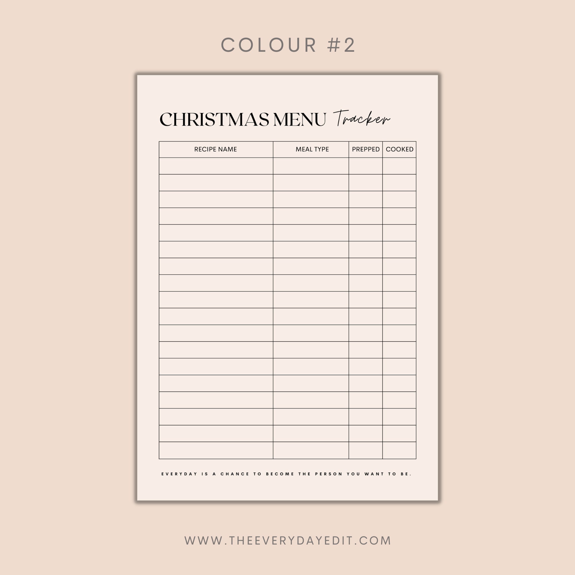 Christmas Menu Tracker Printable, Christmas Planner Printable, Holiday ...