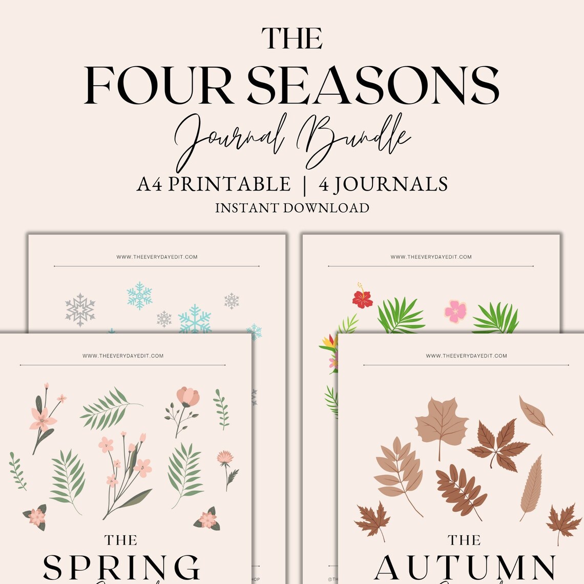 The Seasonal Journal Bundle, Self-discovery Journal Prompts, Shadow ...