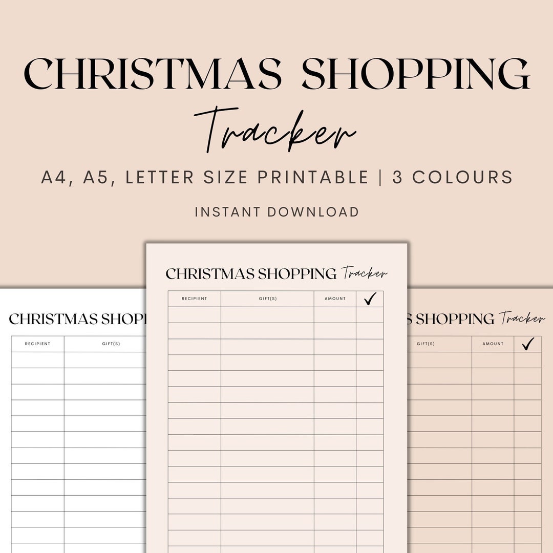 Christmas Shopping Tracker Printable, Christmas Planner Printable, Gift ...