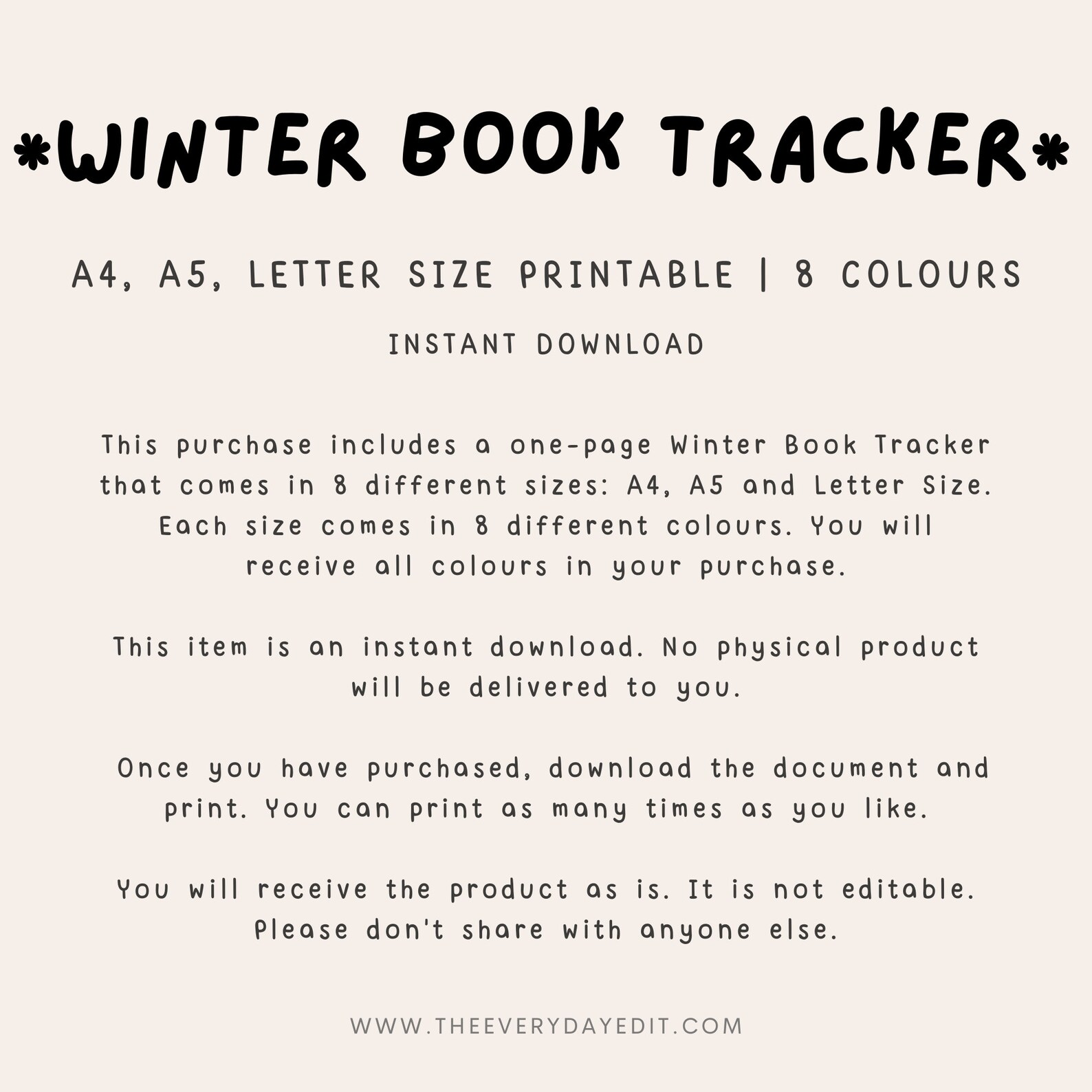 Winter Book Tracker Printable, Book List Tracker, Reading Tracker, Book ...