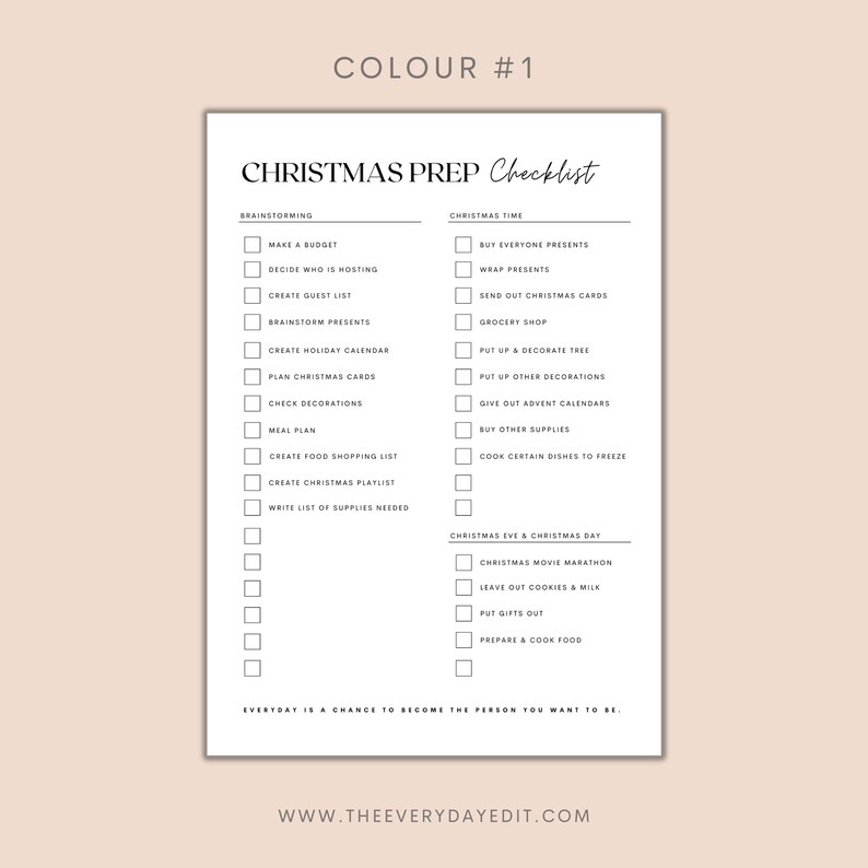 Christmas Preparation Checklist Printable, Christmas Checklist ...