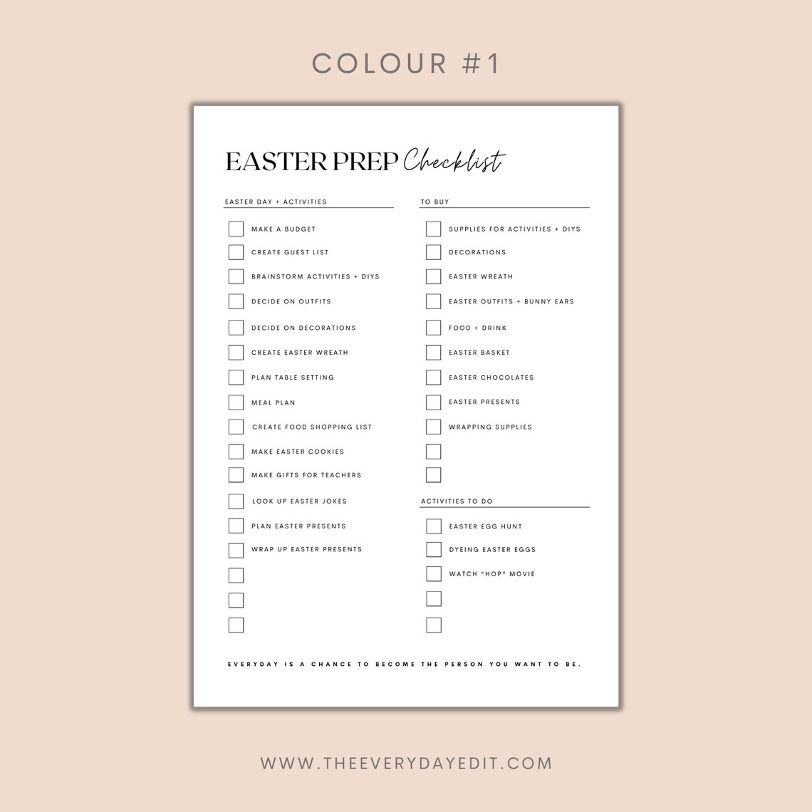 Easter Preparation Checklist Printable, Easter Planner Printable ...