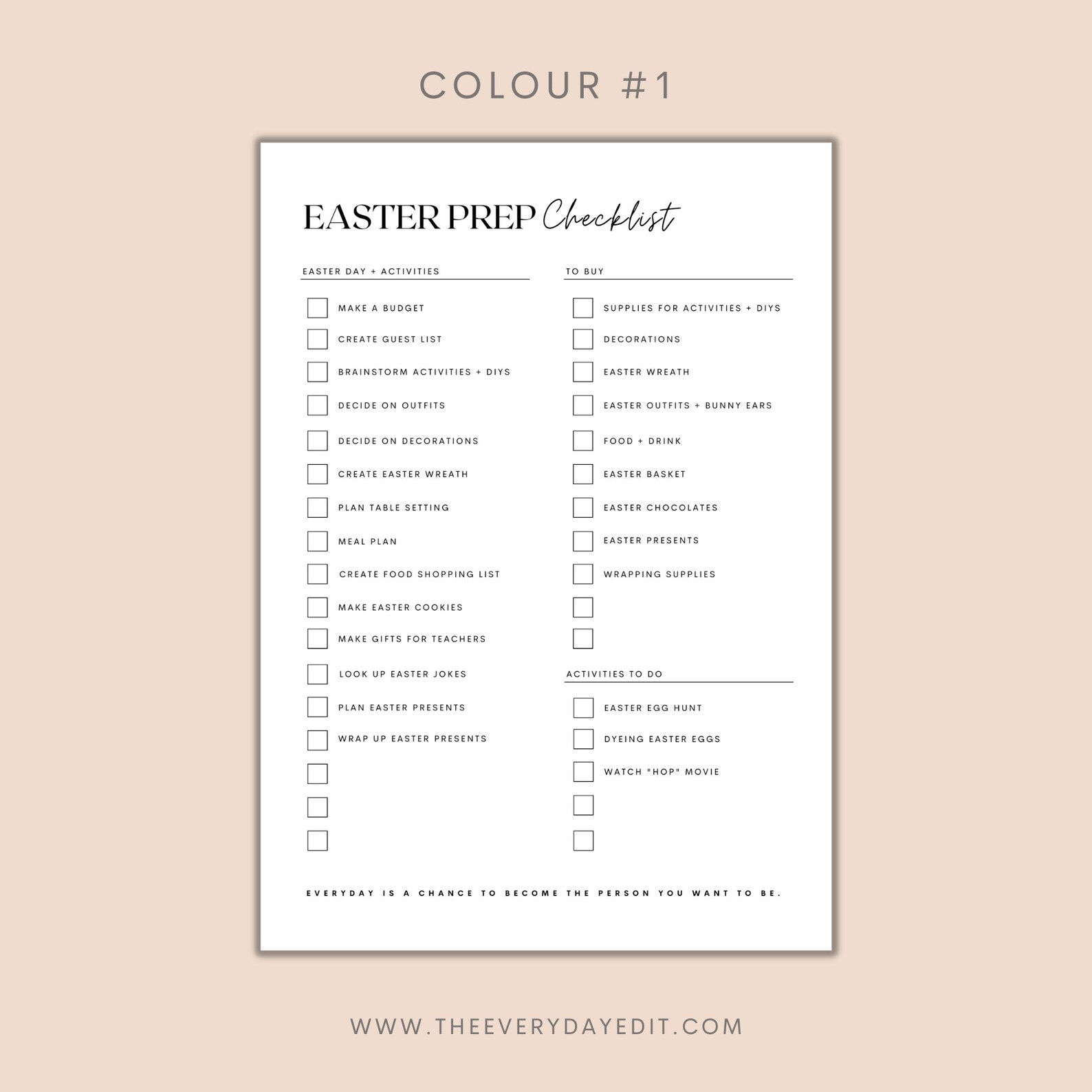 Easter Preparation Checklist Printable, Easter Planner Printable ...