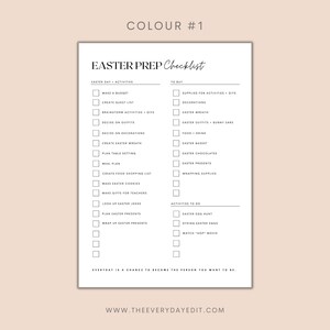 Easter Preparation Checklist Printable, Easter Planner Printable ...