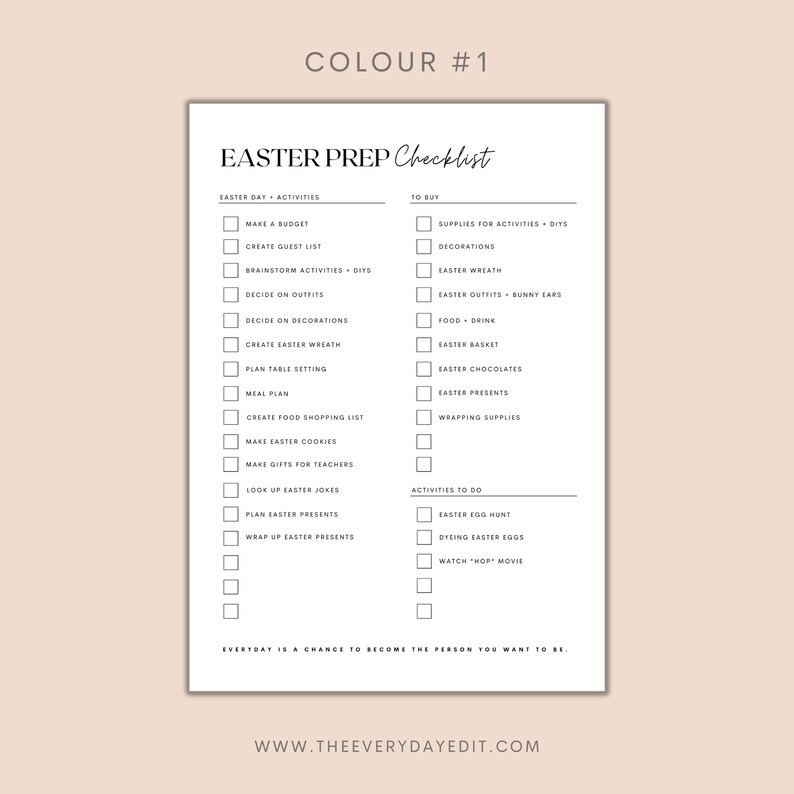 Easter Preparation Checklist Printable, Easter Planner Printable ...
