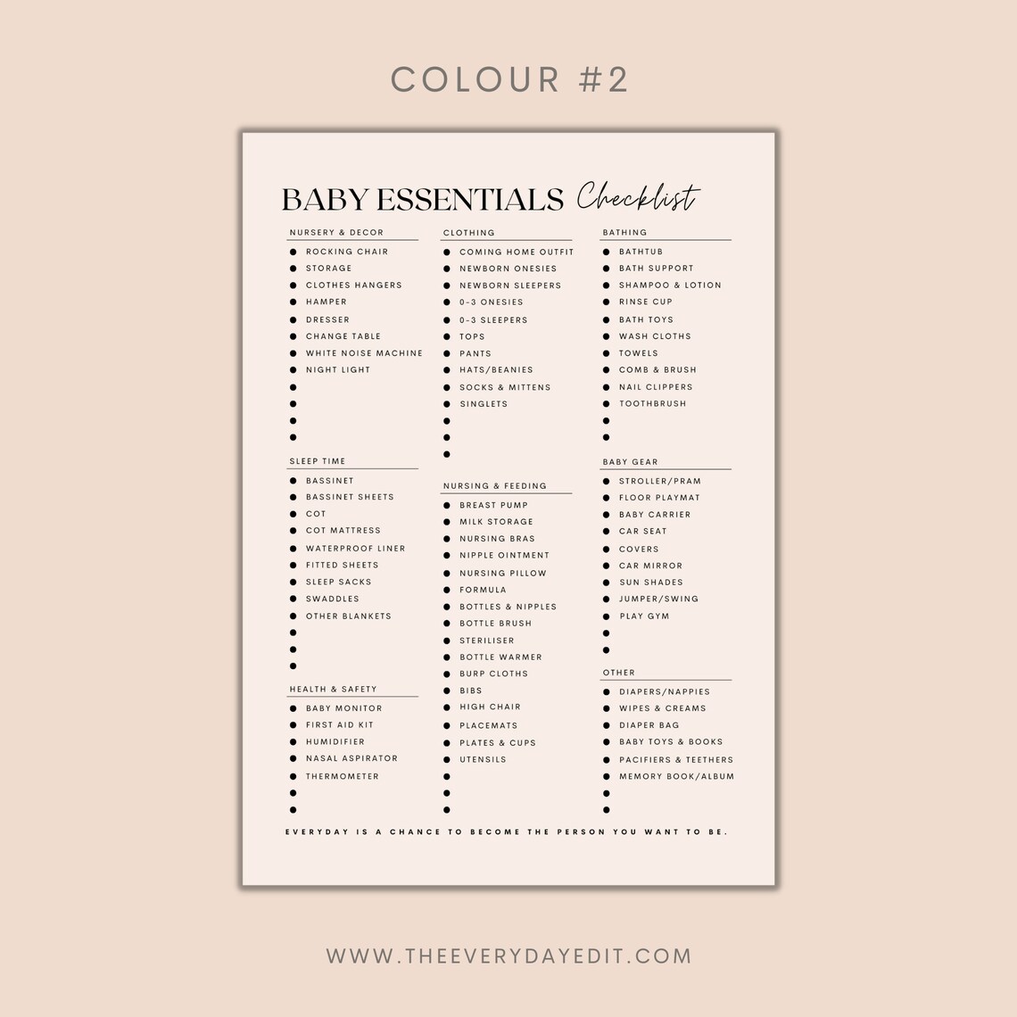 Baby Essentials Checklist Printable Newborn Checklist - Etsy Canada