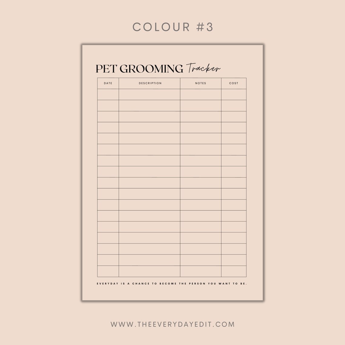 Pet Grooming Tracker Printable, Dog Grooming Log Printable, Cat ...