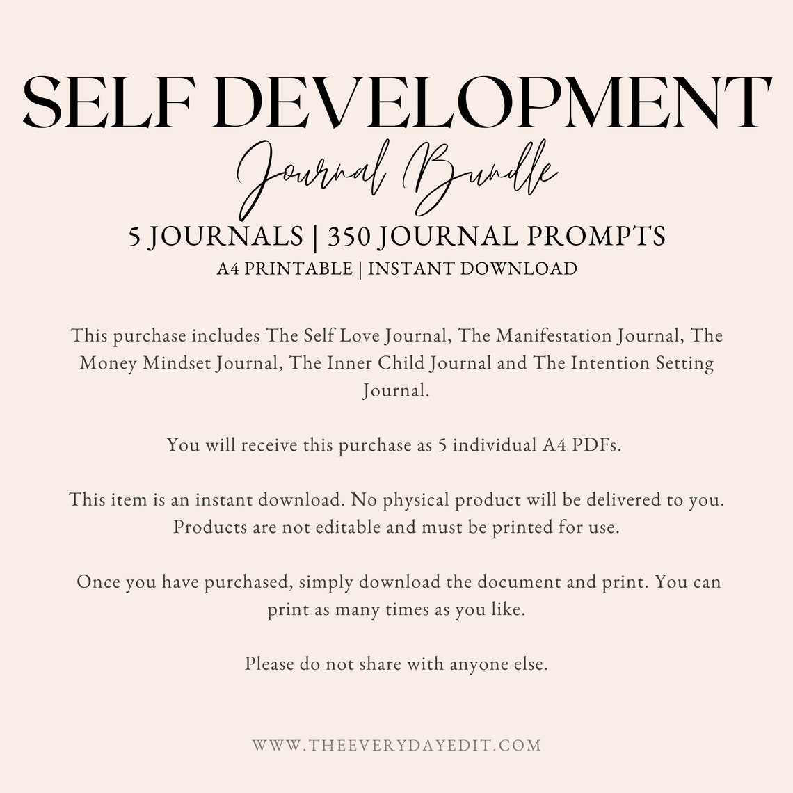 Self Development Journal Prompts Bundle Printable Journaling - Etsy