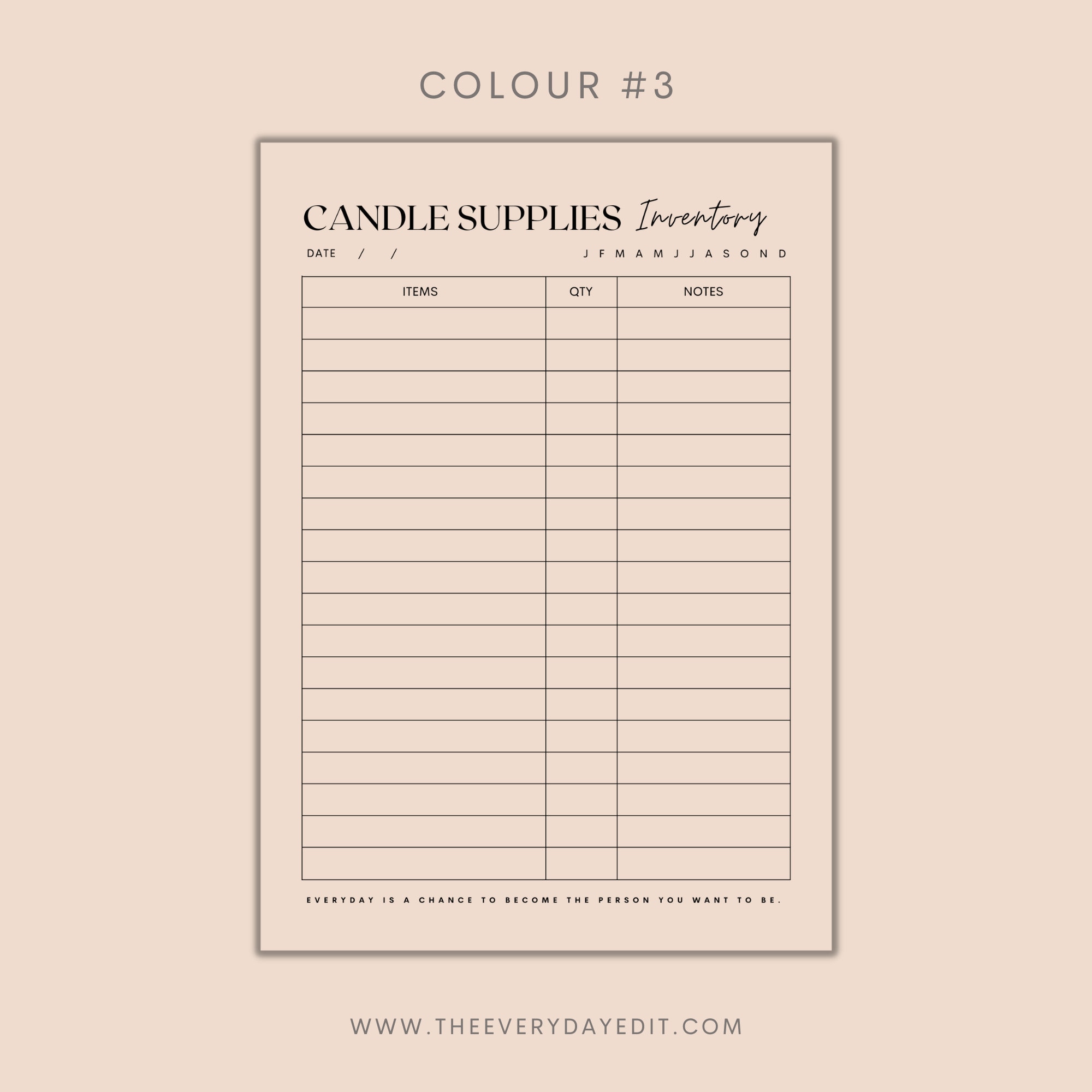 Candle Supplies Inventory Printable, Candle Business Planner Printable ...