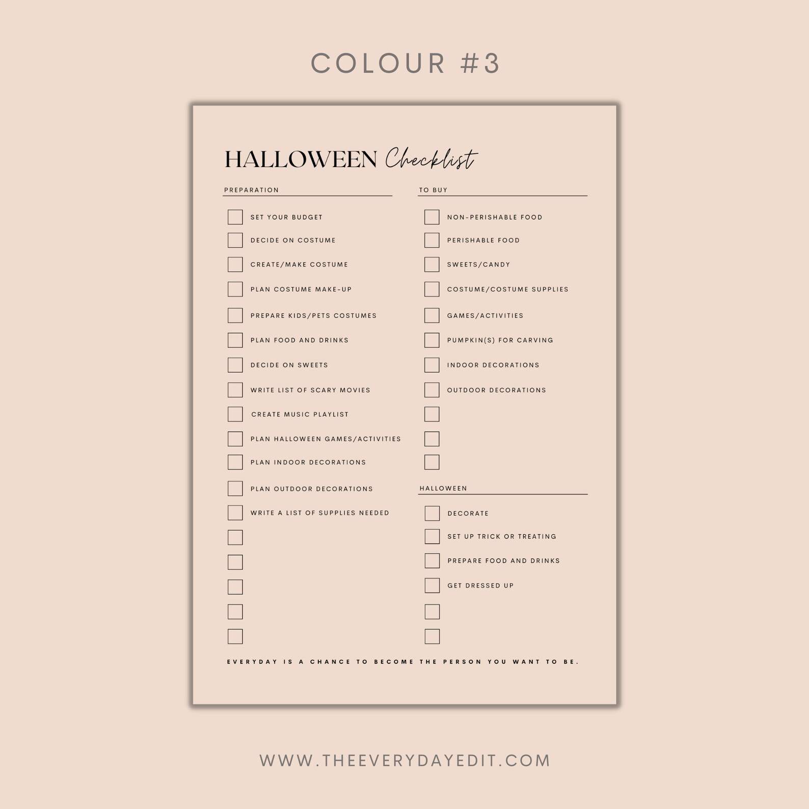 Halloween Checklist Printable, Halloween Party, Halloween Planner ...