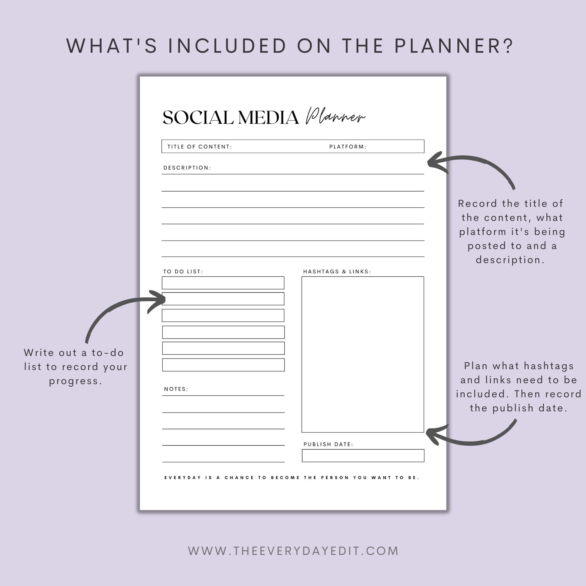 Social Media Planner Printable, Content Planner, Post Planner, Content ...