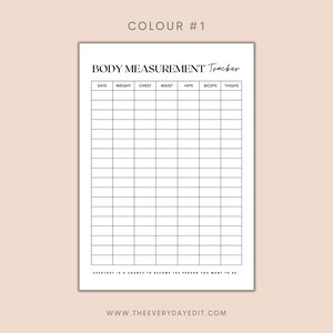 Body Measurement Tracker Printable, Weight Loss Tracker, Body Progress ...