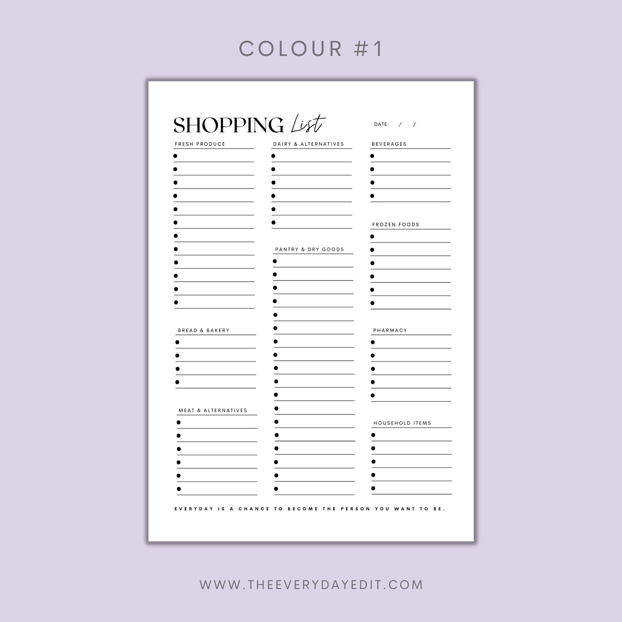 Shopping List Printable, Printable Grocery List, Shopping Planner ...