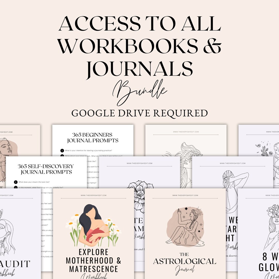 Lifetime Access to All Workbooks and Journals, All Access Bundle, Self ...