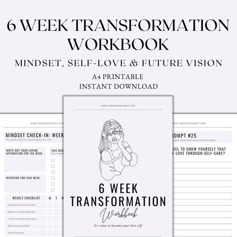 6 Week Transformation Workbook Printable Mindset Workbook - Etsy