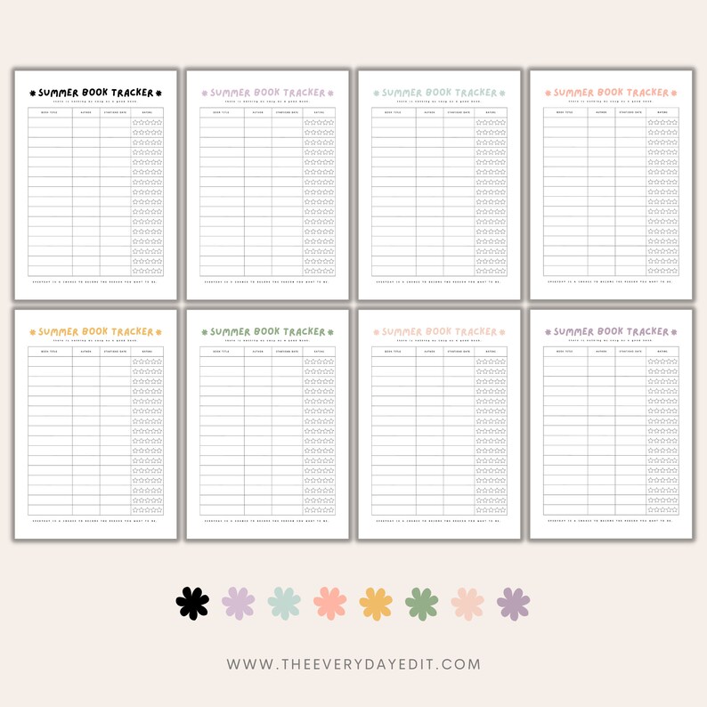 Summer Book Tracker Printable, Book List Tracker, Reading Tracker, Book ...