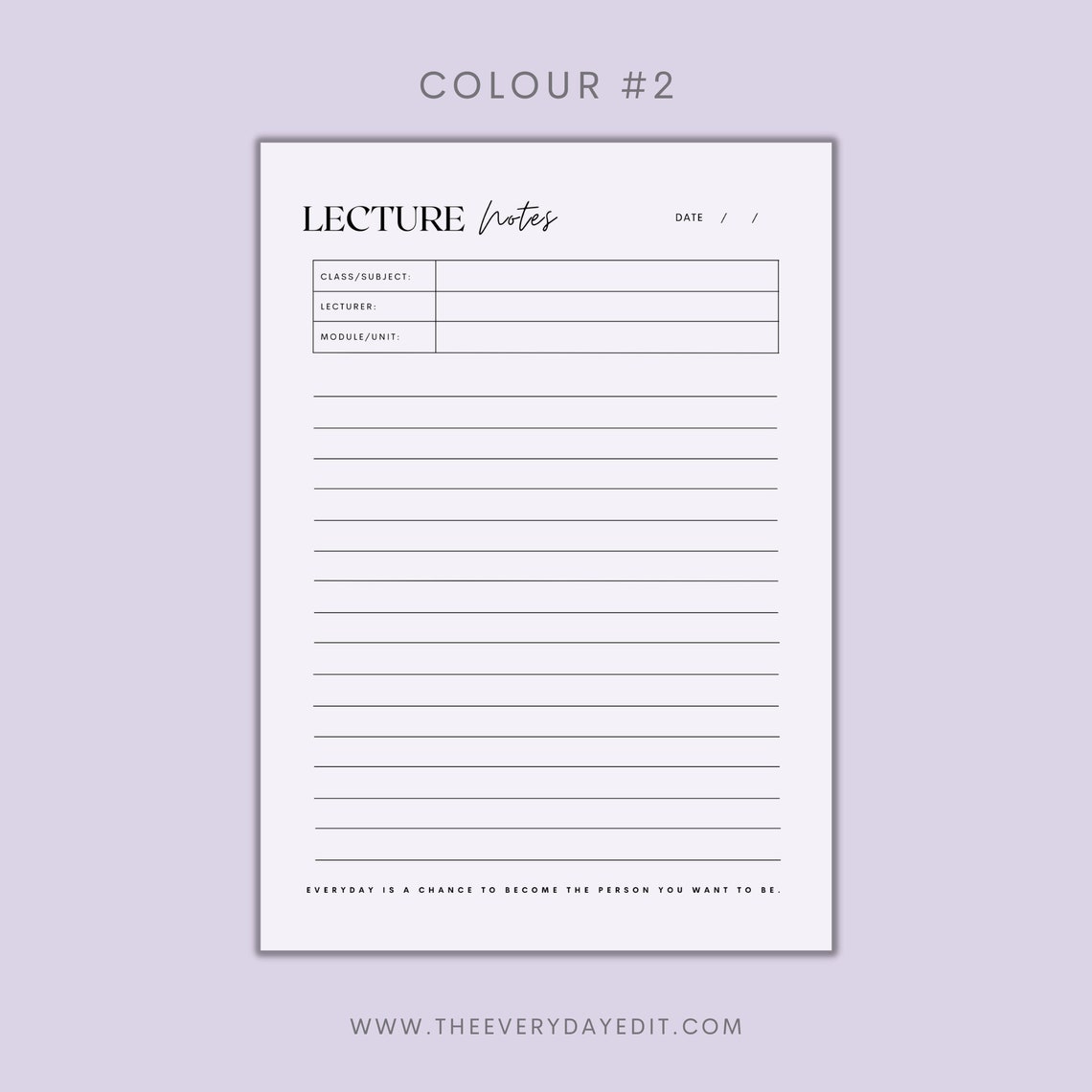 Lecture Notes Printable School Planner Printable Lined Notes - Etsy