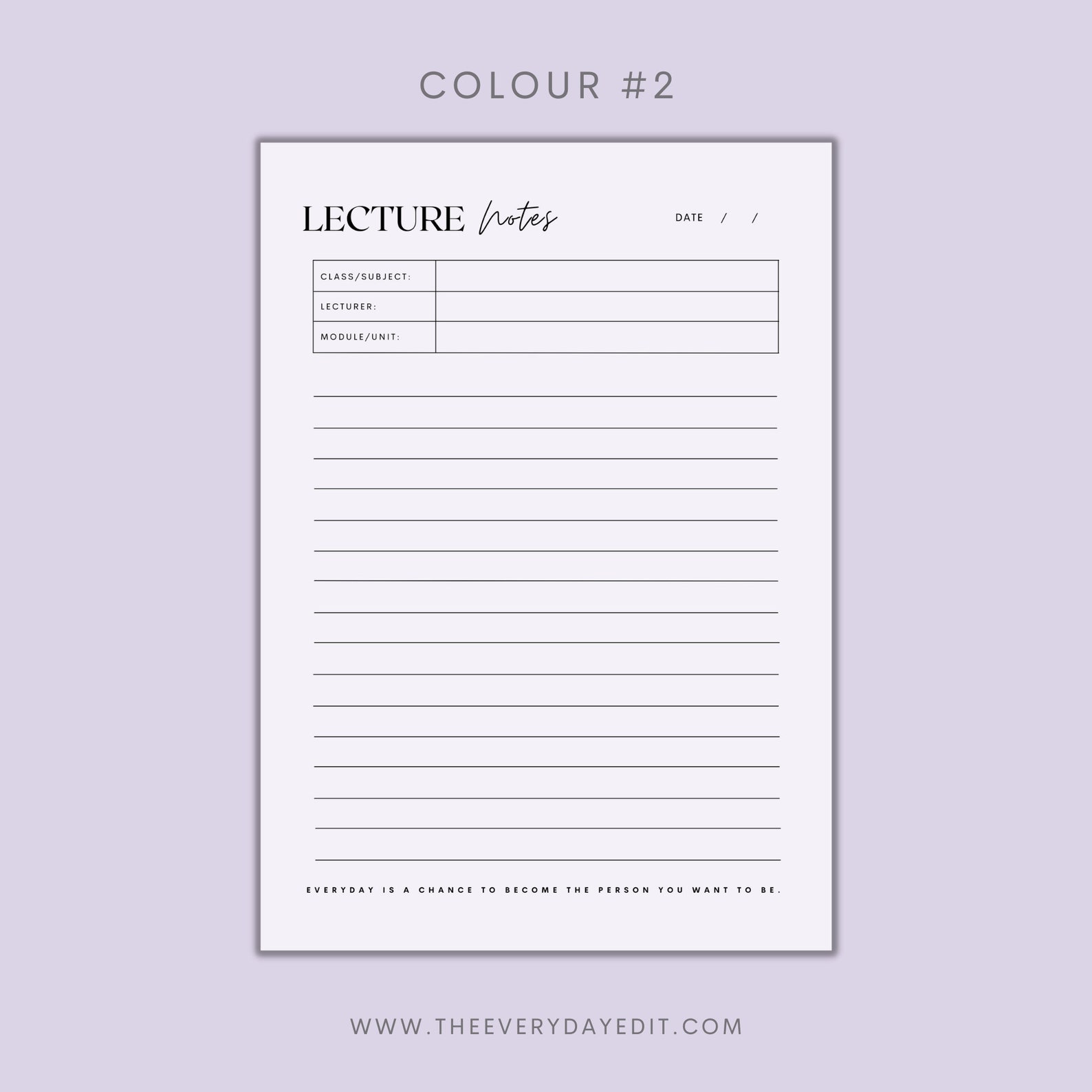 Lecture Notes Printable School Planner Printable Lined Notes - Etsy