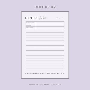 Lecture Notes Printable, School Planner Printable, Lined Notes Page ...