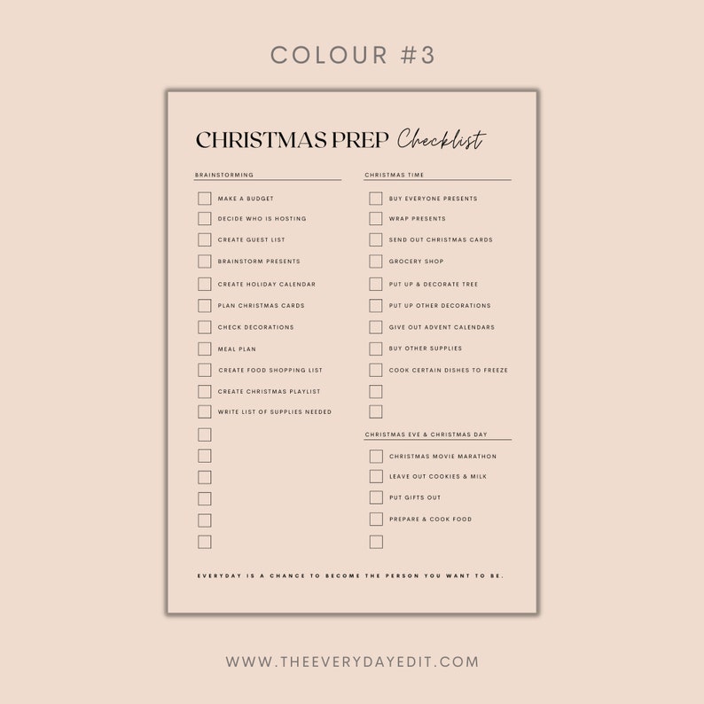 Christmas Preparation Checklist Printable, Christmas Checklist ...