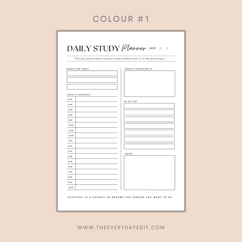 Daily Study Planner Printable, Student Planner, School Planner ...