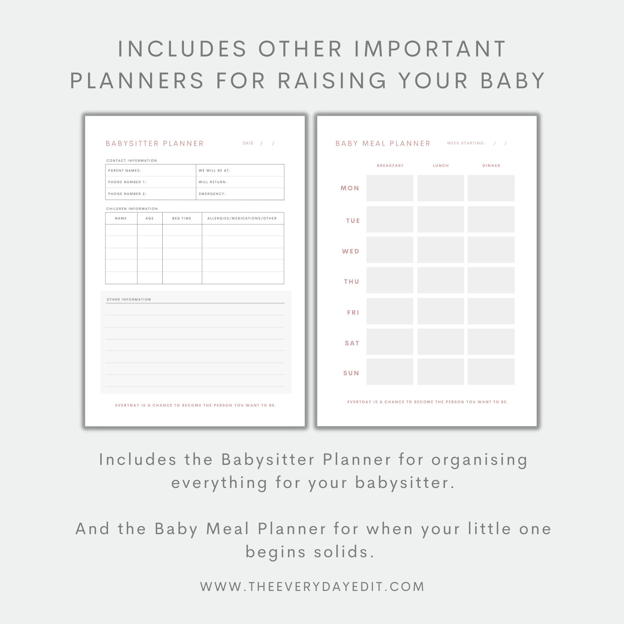 Newborn Planner Bundle Newborn Planning Kit Baby Tracker - Etsy