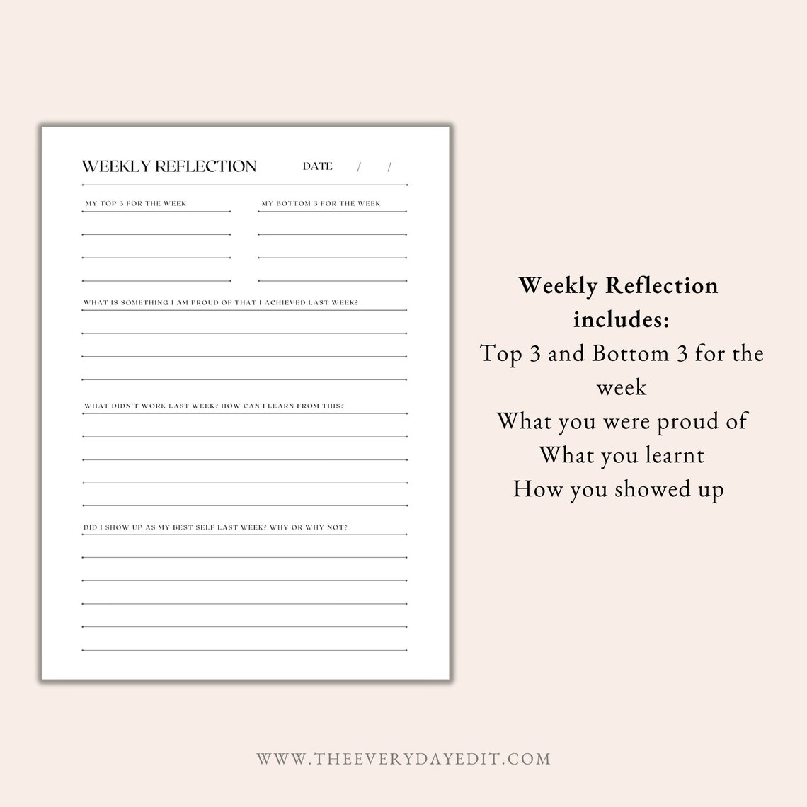 Weekly Journaling Pages Printable Weekly Journal Prompts - Etsy Australia