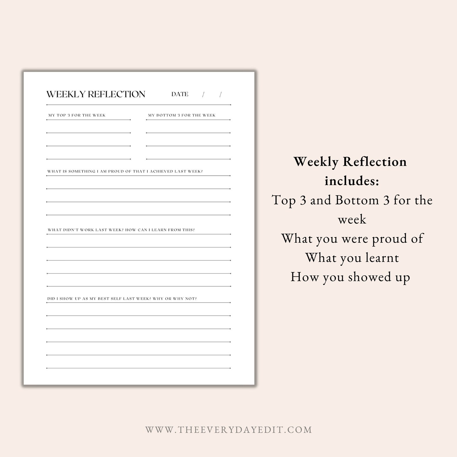 Weekly Journaling Pages Printable Weekly Journal Prompts - Etsy Australia