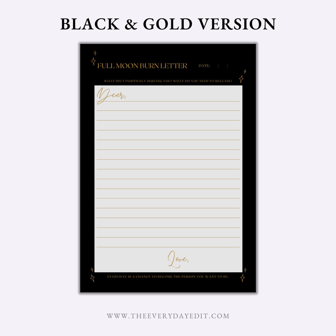 Full Moon Burn Letter Printable Full Moon Ritual Instant - Etsy