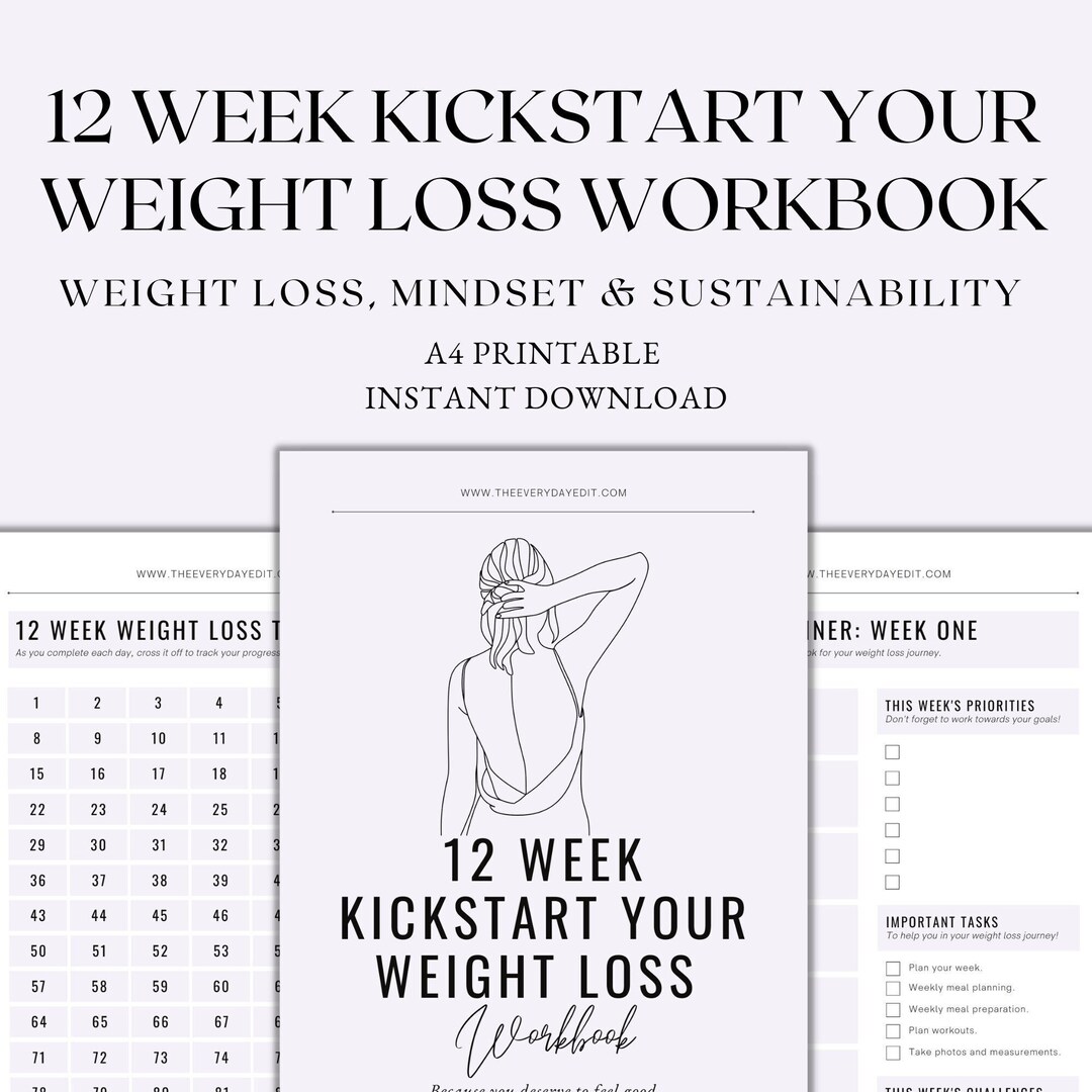 12 Week Kickstart Your Weight Loss Workbook, Weight Loss Planner ...