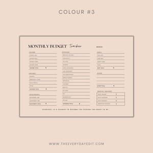 Monthly Budget Tracker Printable, Budget Planner Printable, Monthly ...