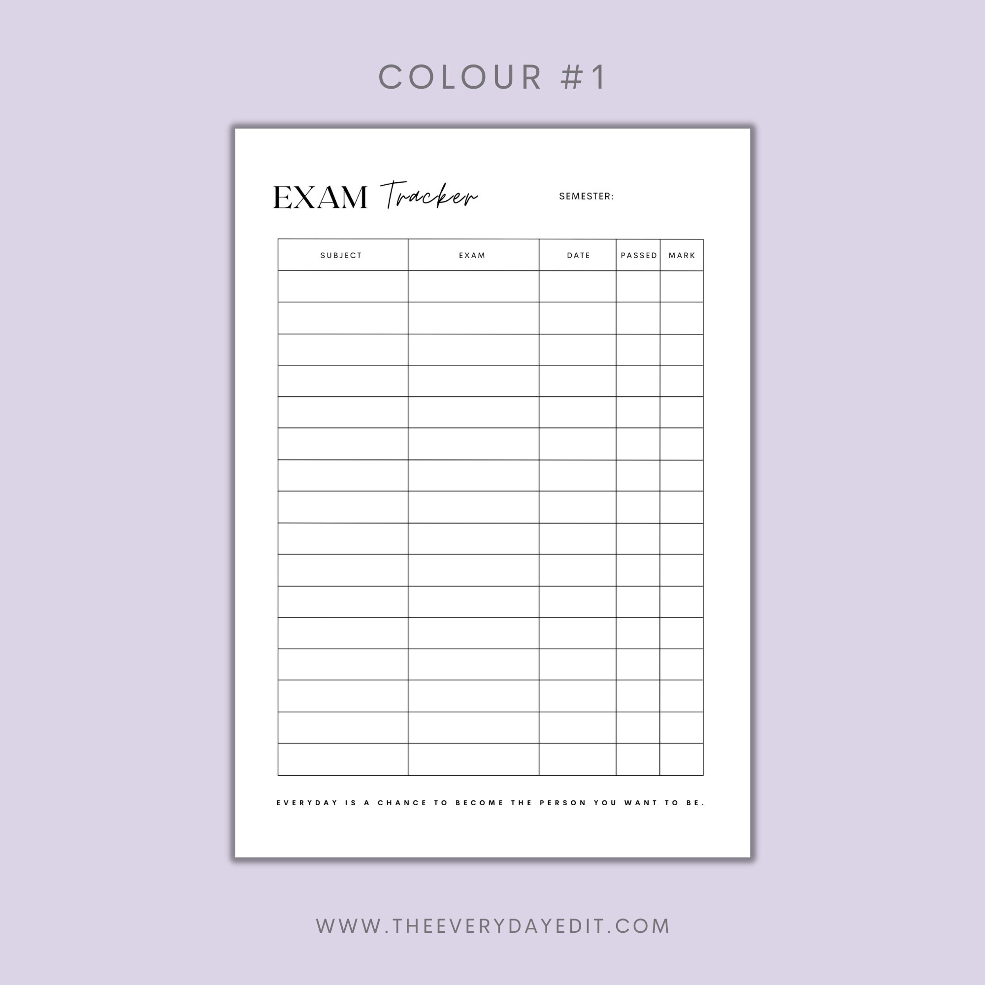 Exam Tracker Printable, Assessment Tracker Sheet, University Planner ...