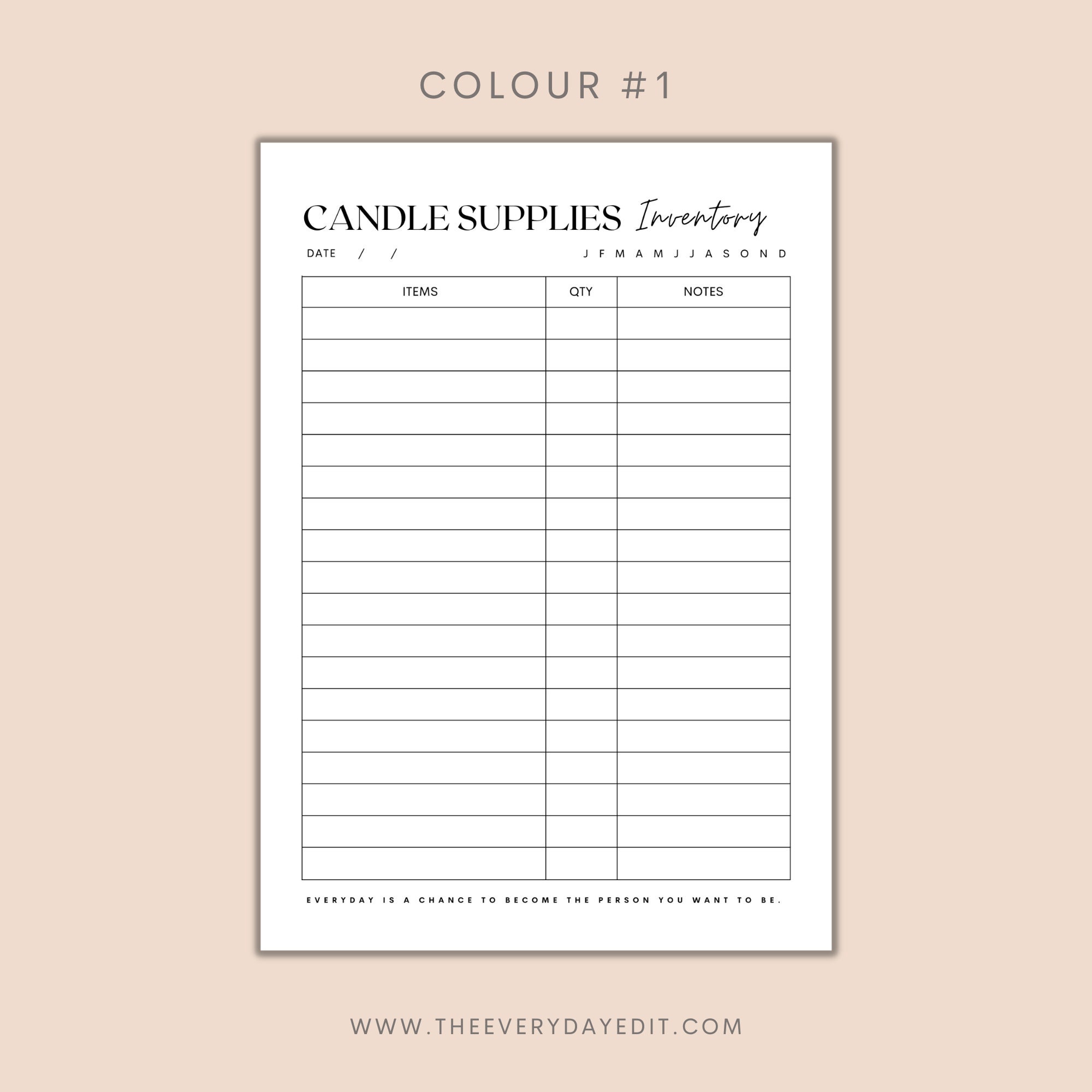 Candle Supplies Inventory Printable, Candle Business Planner Printable ...